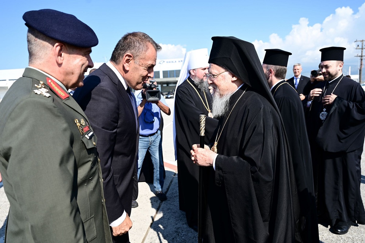 Ο Ν. Παναγιωτόπουλος με τον Πατριάρχη κ. Βαρθολομαίο – Καβάλα